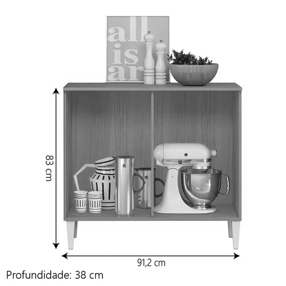 Balcão Isabelle para Cozinha 2 Portas Aramoveis - Castelo dos Móveis