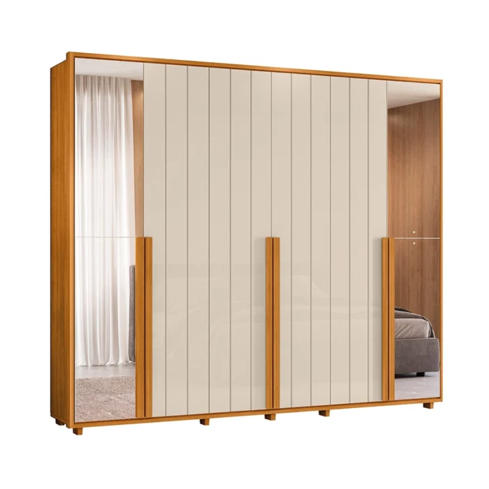 Guarda Roupa Volpi Casal com Espelho 6 Portas 6 Gavetas Madetec ...