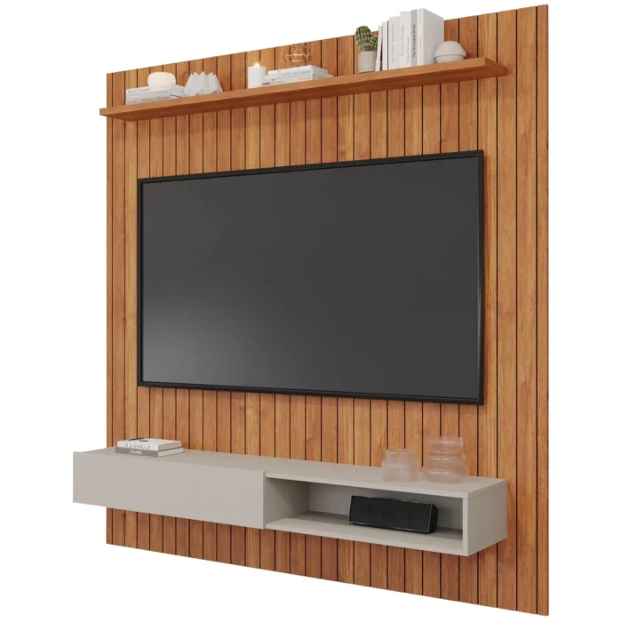 Painel Caravelas 185cm para Tv Até 72 Polegadas Ripado 1 Porta ...