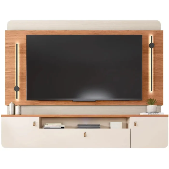 Painel Dali para Tv Até 75 Polegadas Ripado com Led 2 Portas 1 Gaveta ...