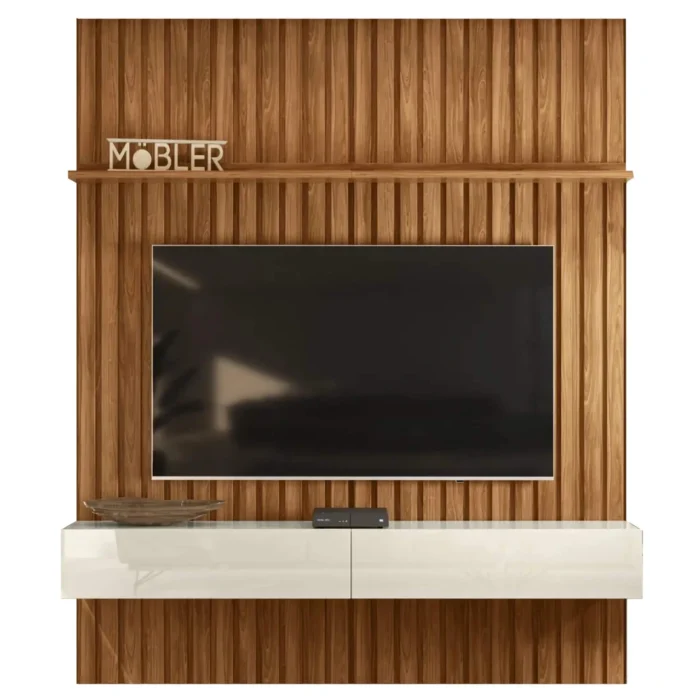 Painel Project 265cm para Tv Até 75 Polegadas Ripado 2 Gavetas Mobler ...