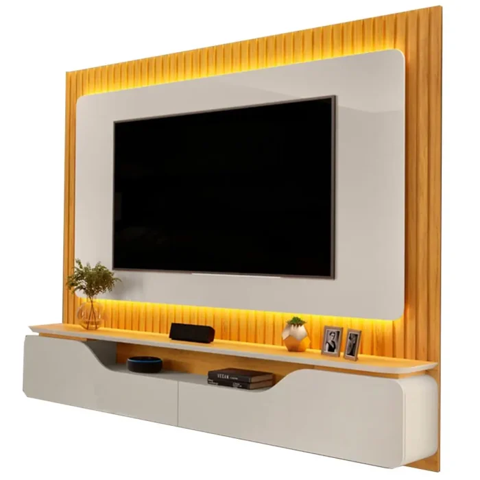 Painel Treviso para Tv Até 70 Polegadas Ripado com Led 2 Portas Dj ...